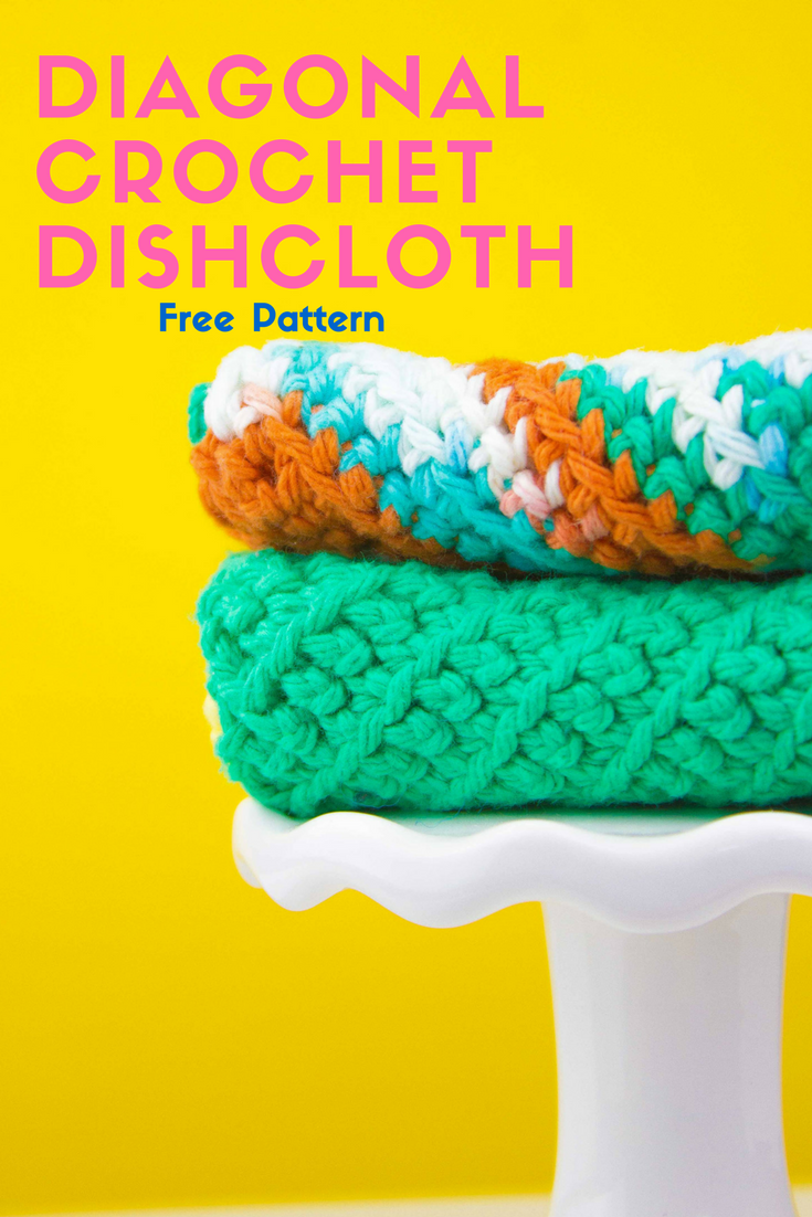 Do It Your Freaking Self - Diagonal Crochet Dishcloth - with free ...