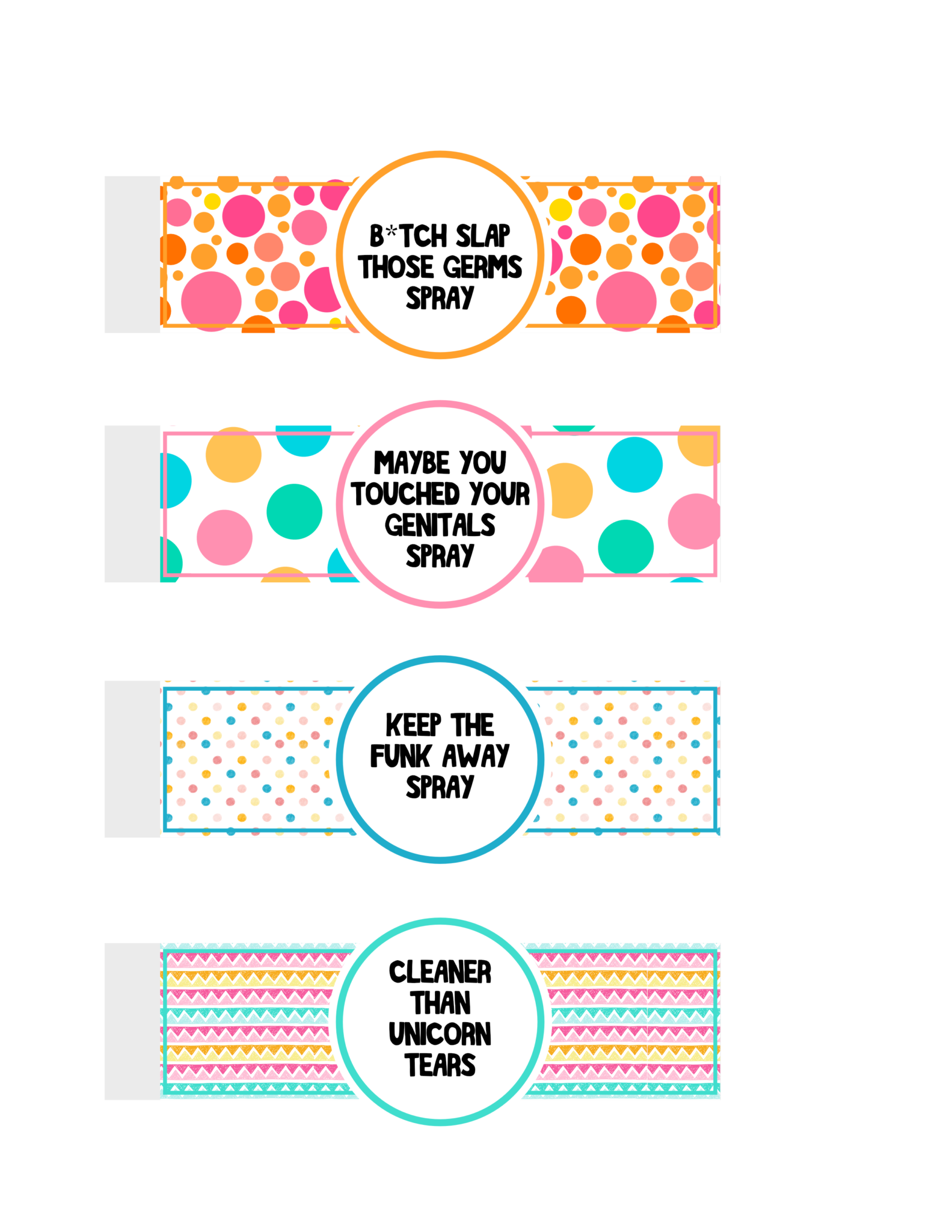 Do It Your Freaking Self DIY Hand Sanitizer Spray And Colorful Labels 